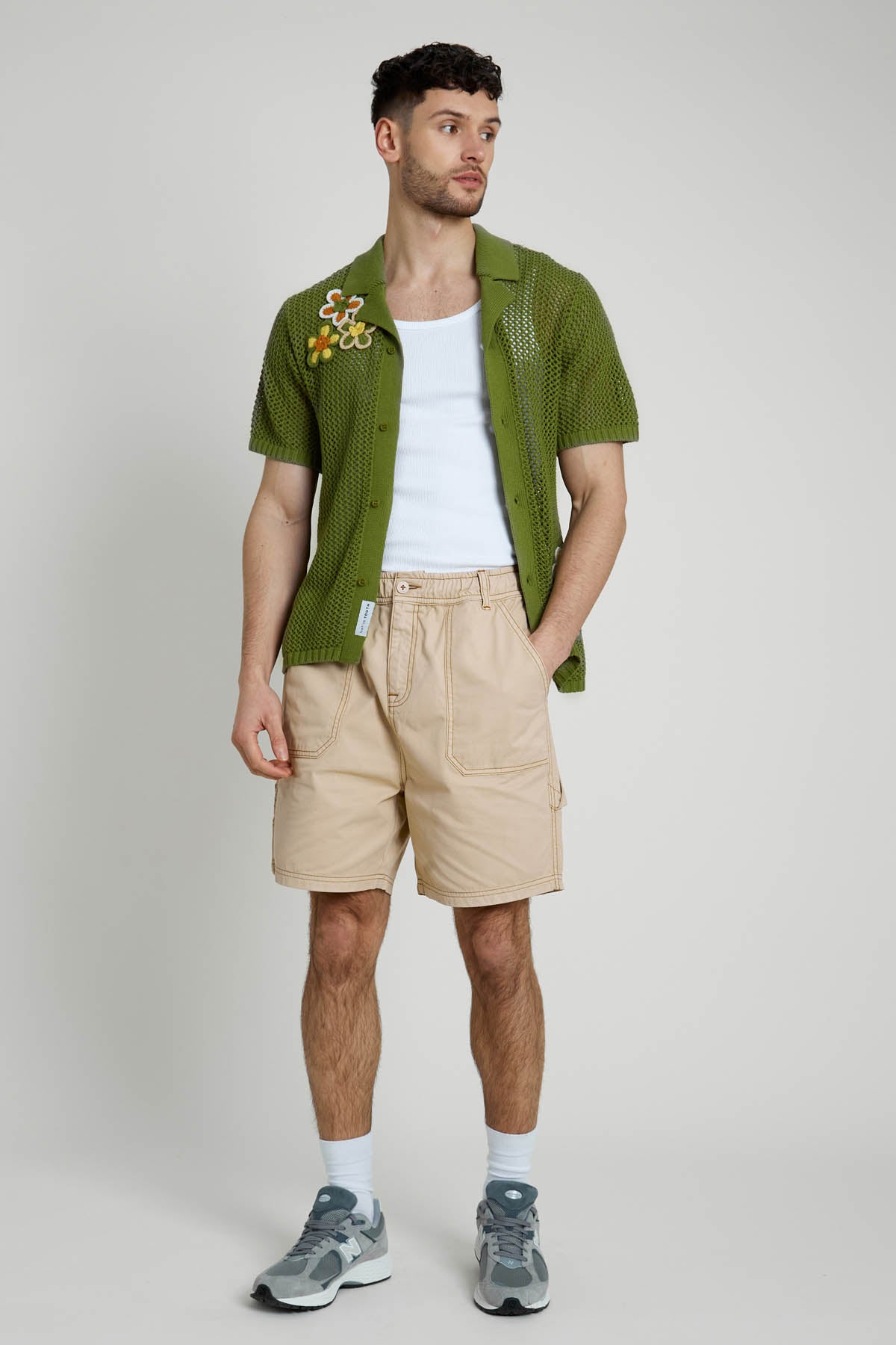 SUTTER COTTON KNITTED SHIRT WITH FLORAL APPLIQUE – Native Youth