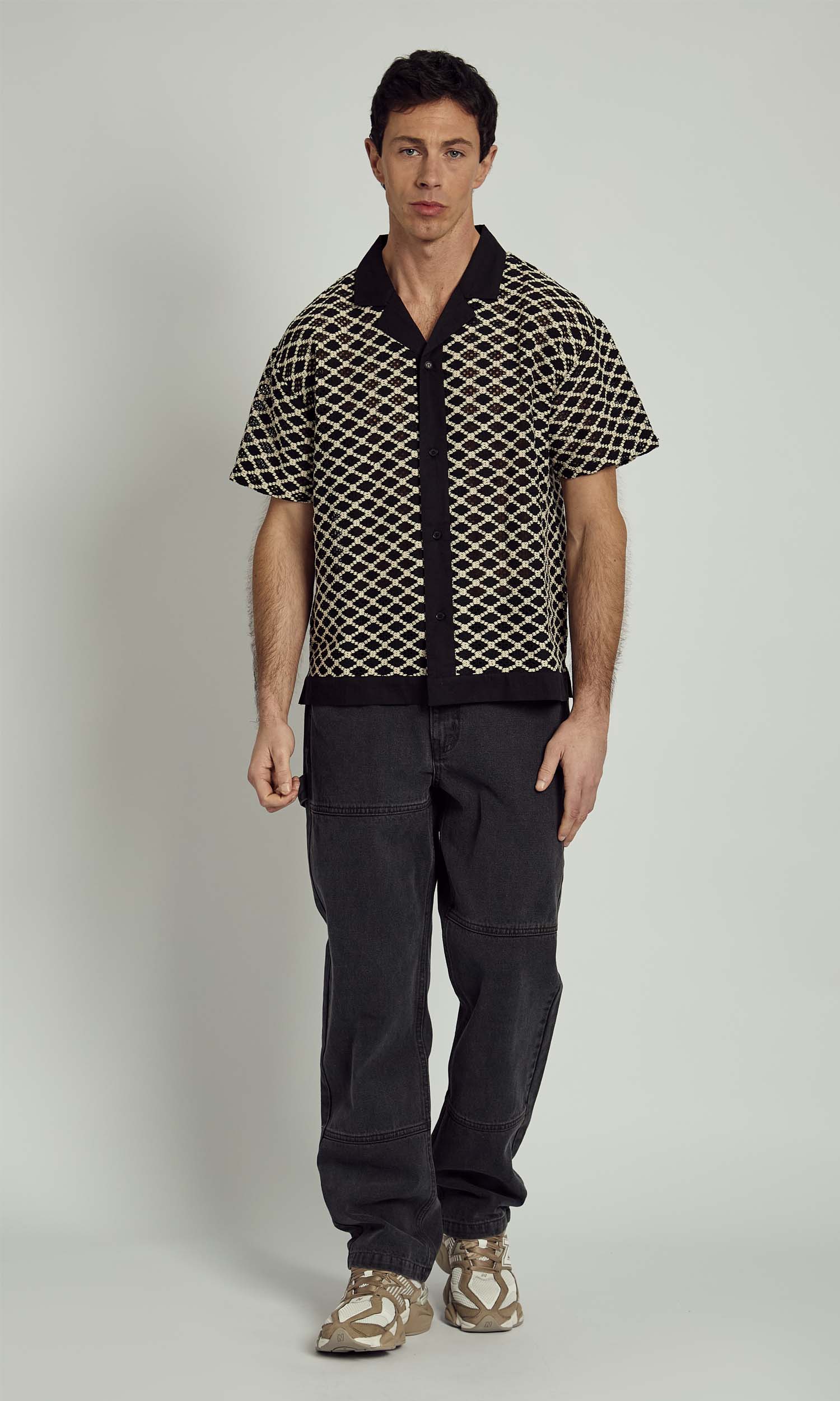 CREE CROCHET BOXY SHIRT WITH SOLID BLACK TRIM – Native Youth