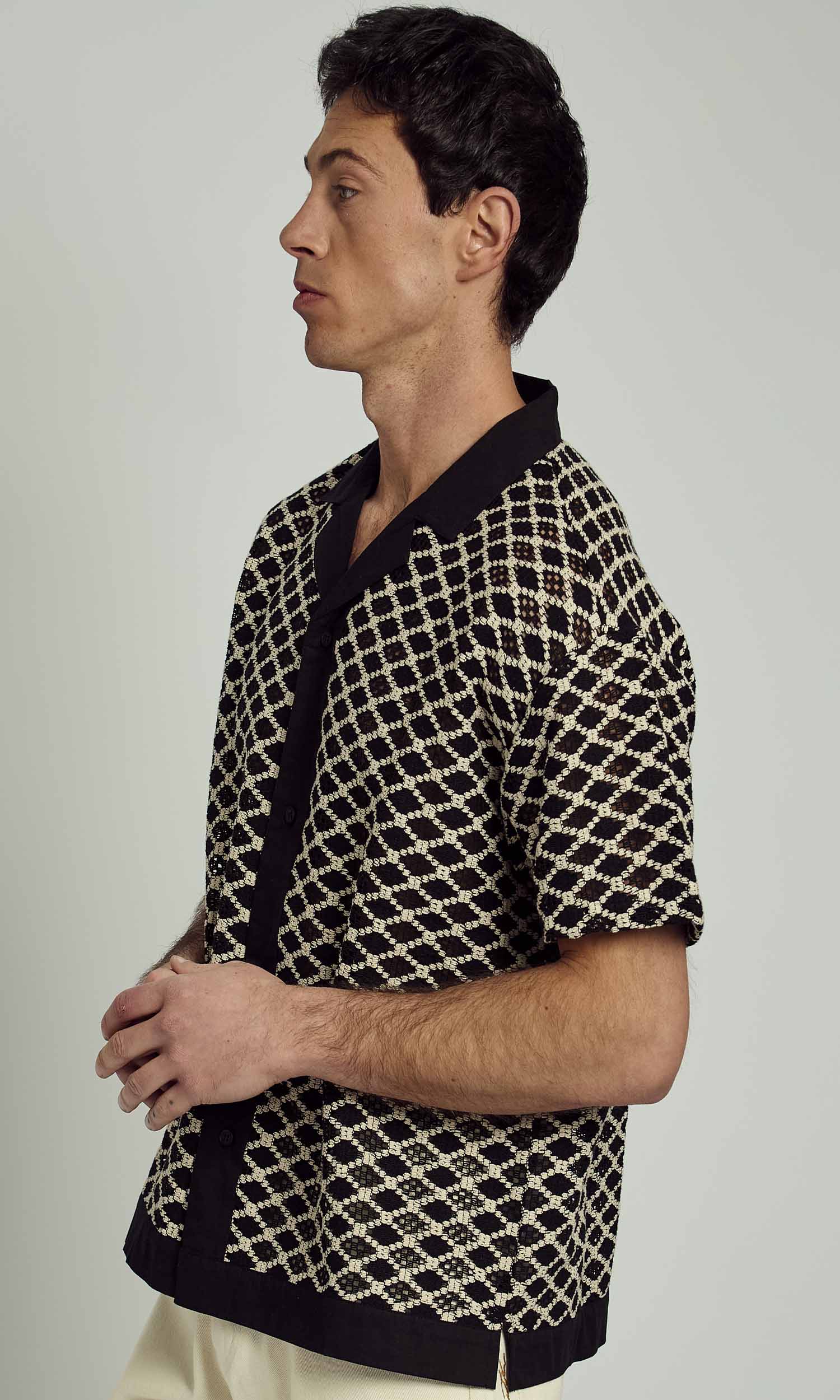 CREE CROCHET BOXY SHIRT WITH SOLID BLACK TRIM – Native Youth