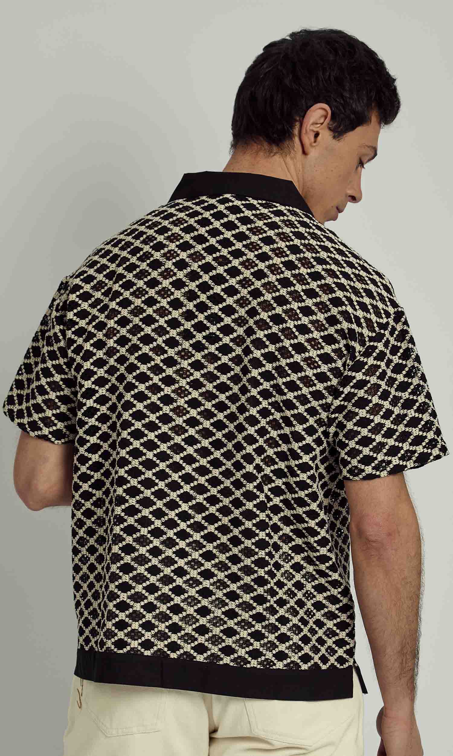 CREE CROCHET BOXY SHIRT WITH SOLID BLACK TRIM – Native Youth